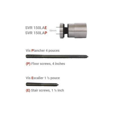 Stainless Steel Stair Bar Holder - SVR SERIES - SVR 150LA | Prestige Metal
